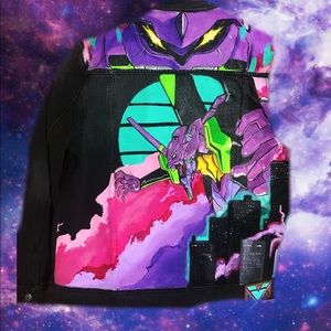 Levi's | Jackets & Coats | Custom Anime Popart Jean Denim Jacket ...